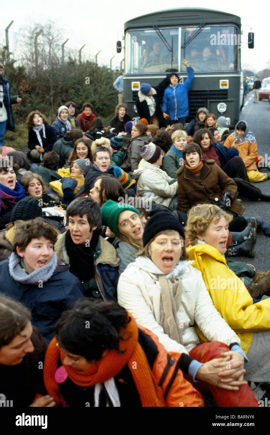 Greenham Berkshire UK December 1982 Protesters at the Greenham Common ...
