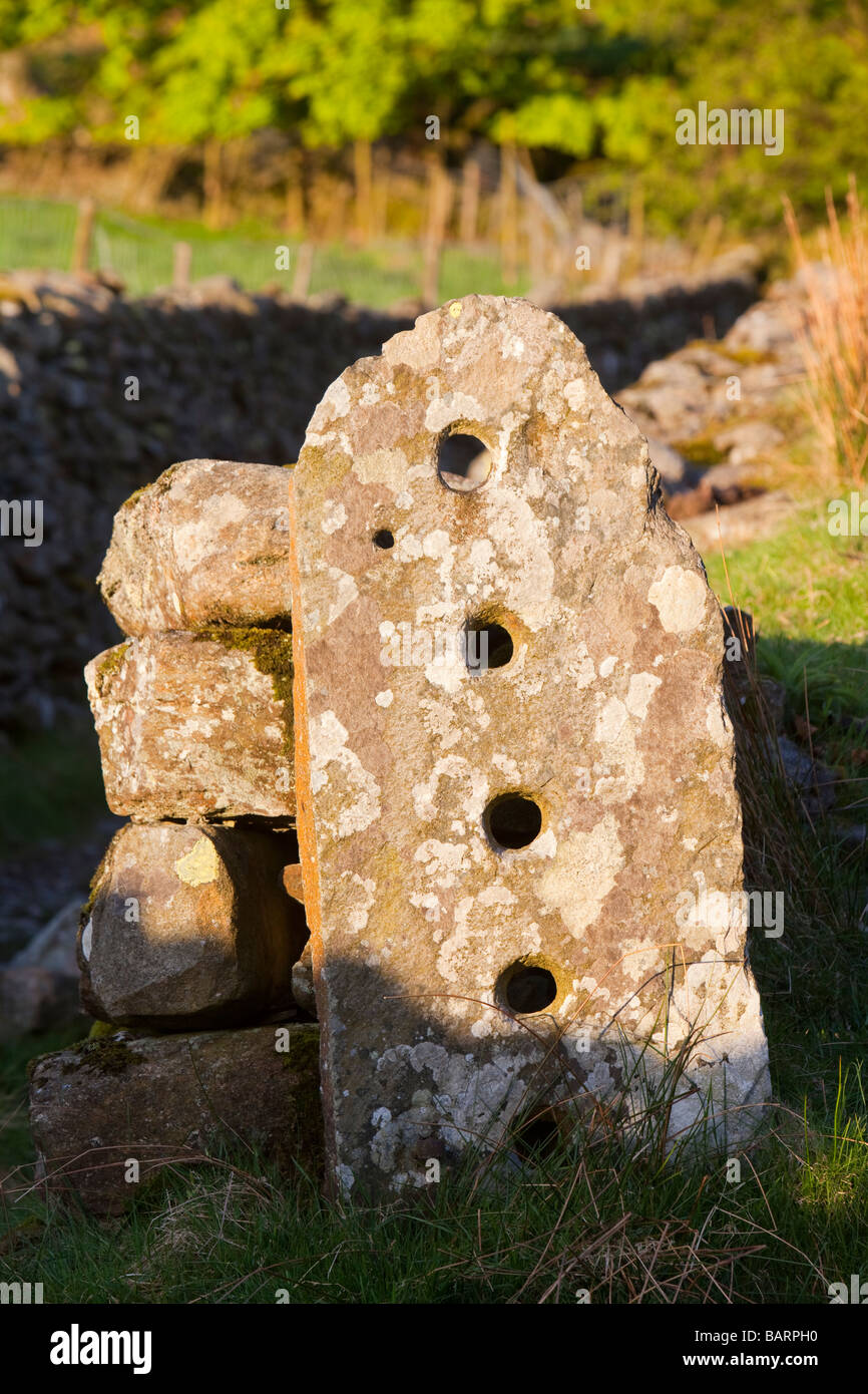 An old stone gate post in Ambleside UK Stock Photo - Alamy