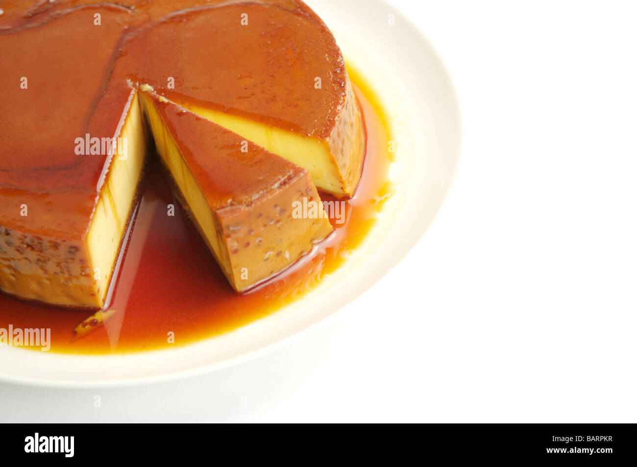 Flan with caramel glaze Stock Photo - Alamy