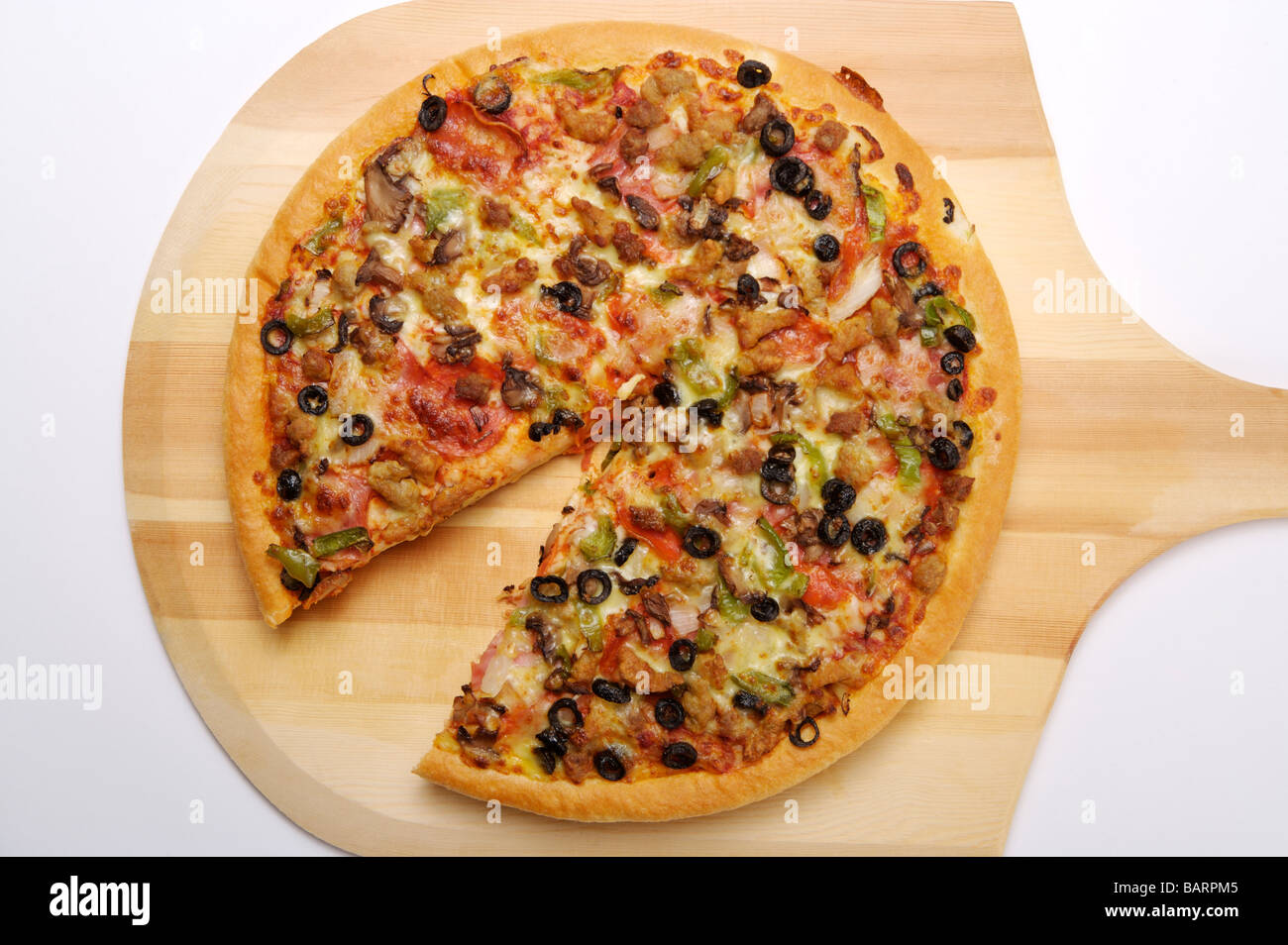 Pizza elevated view Stock Photo - Alamy
