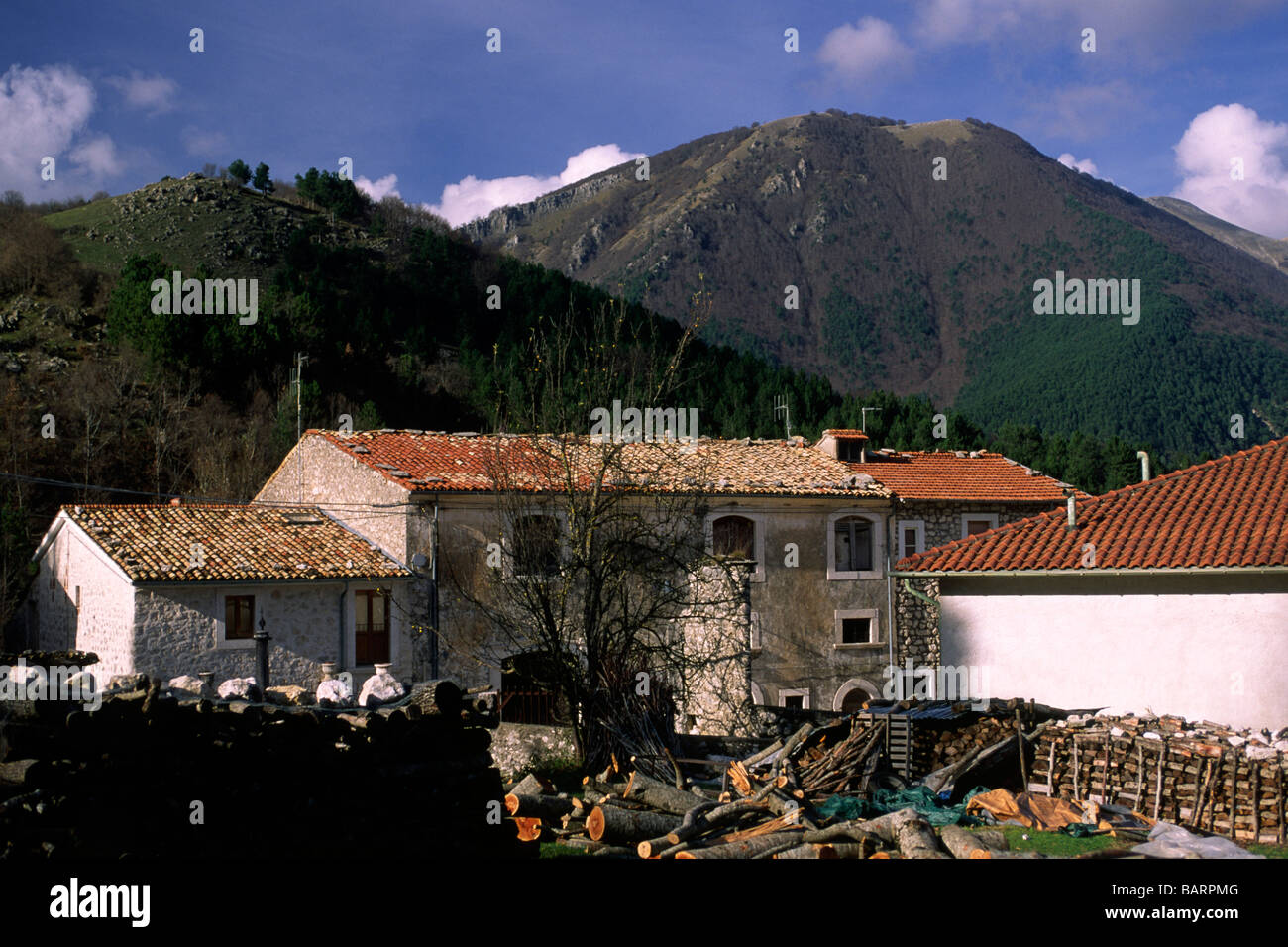 Italy, Abruzzo, Abruzzo National Park, Civitella Alfedena Stock Photo ...