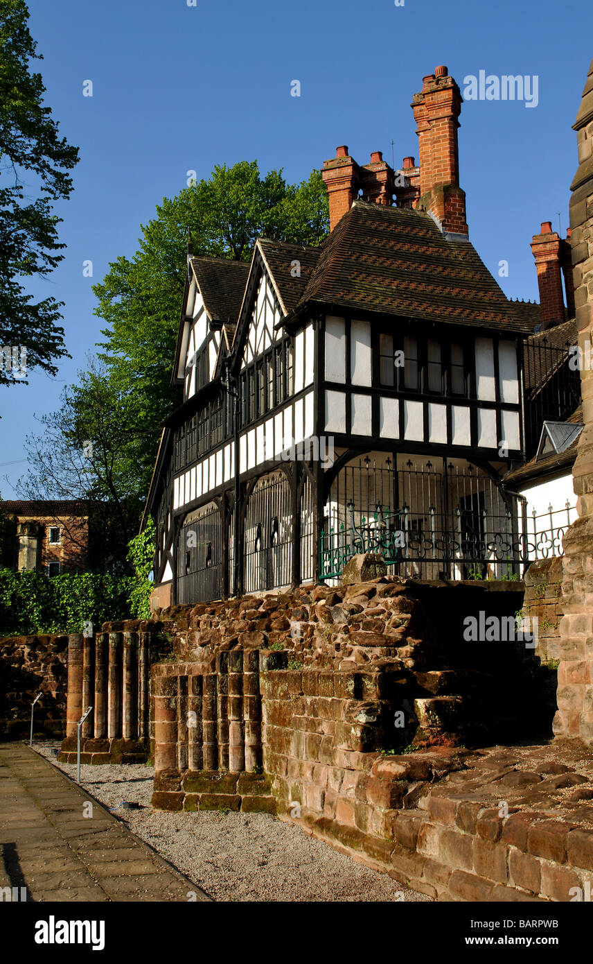 Lychgate Cottages and remains of original cathedral, Coventry, England ...