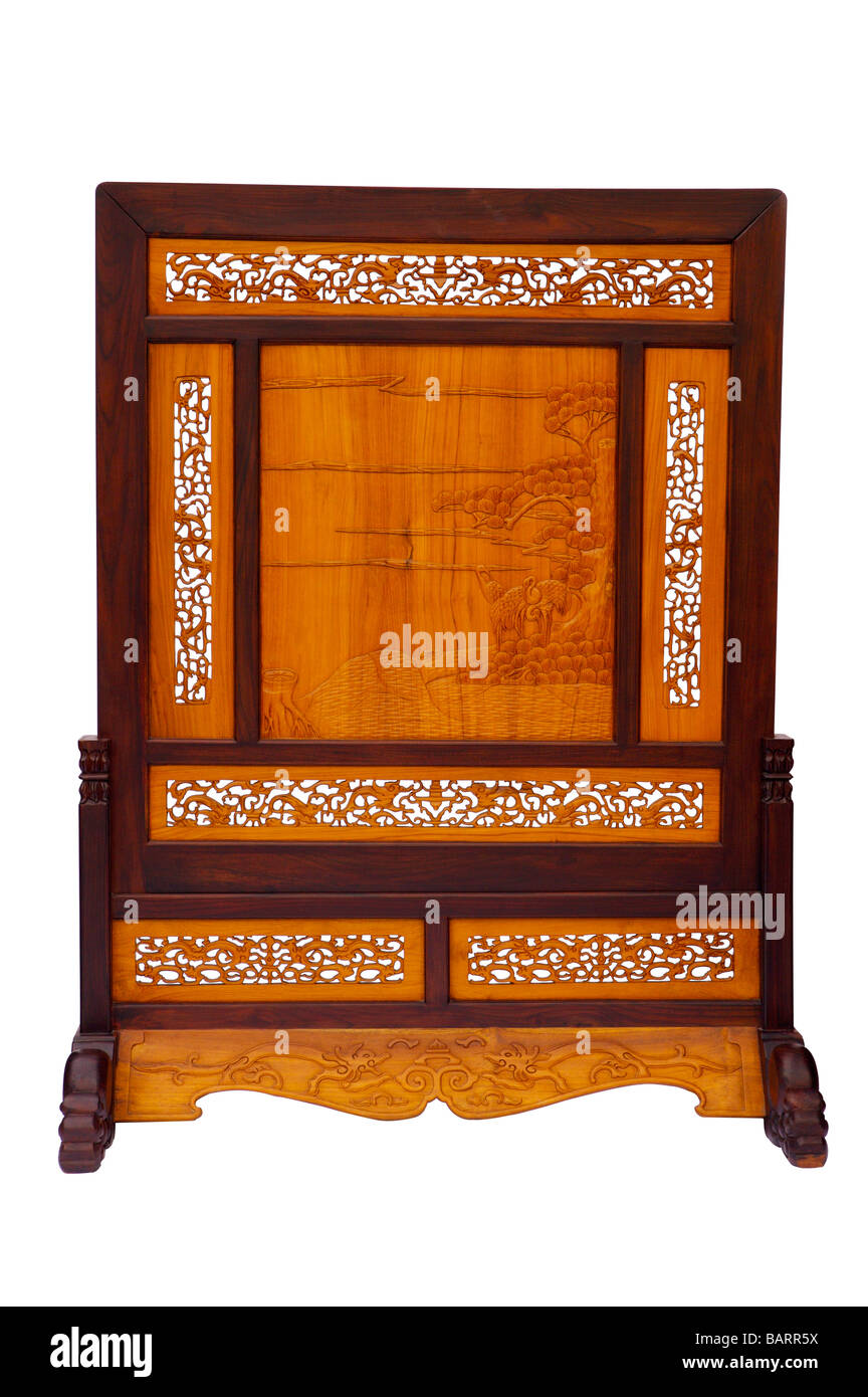 Chinese wooden partition Stock Photo - Alamy