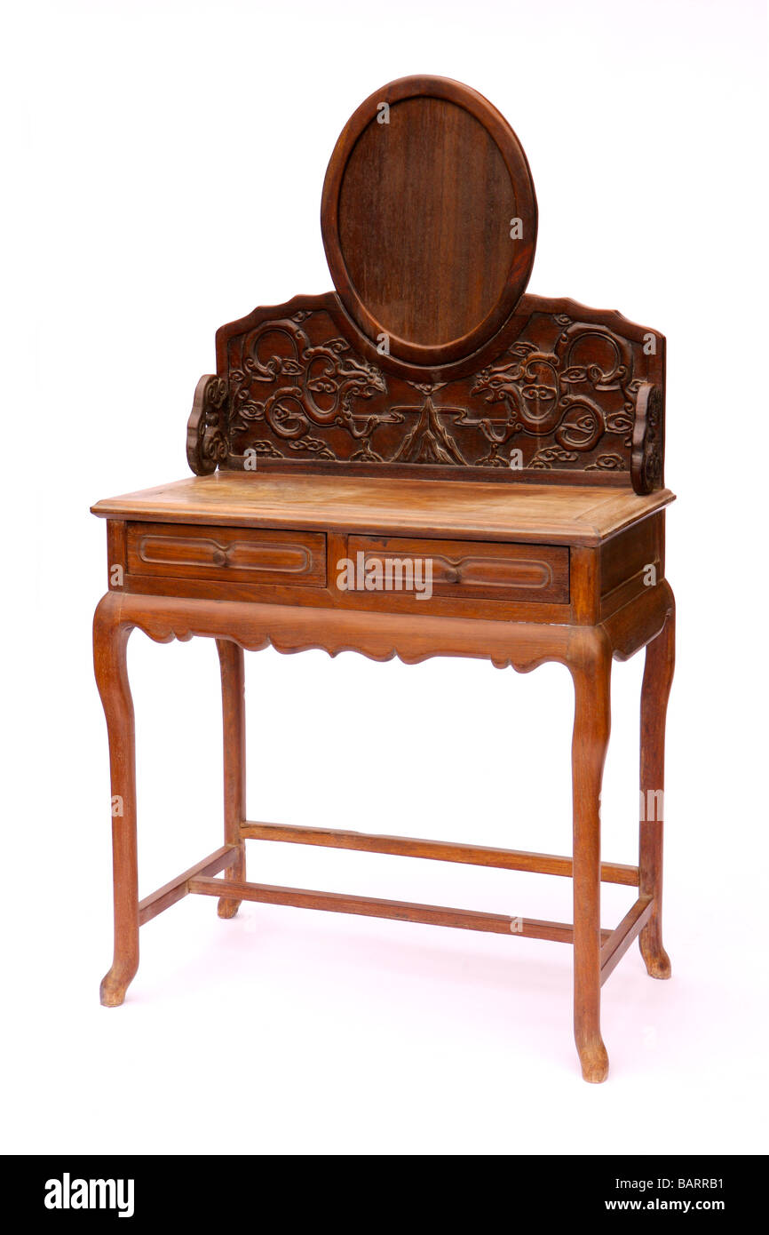 Wooden make up table Stock Photo - Alamy