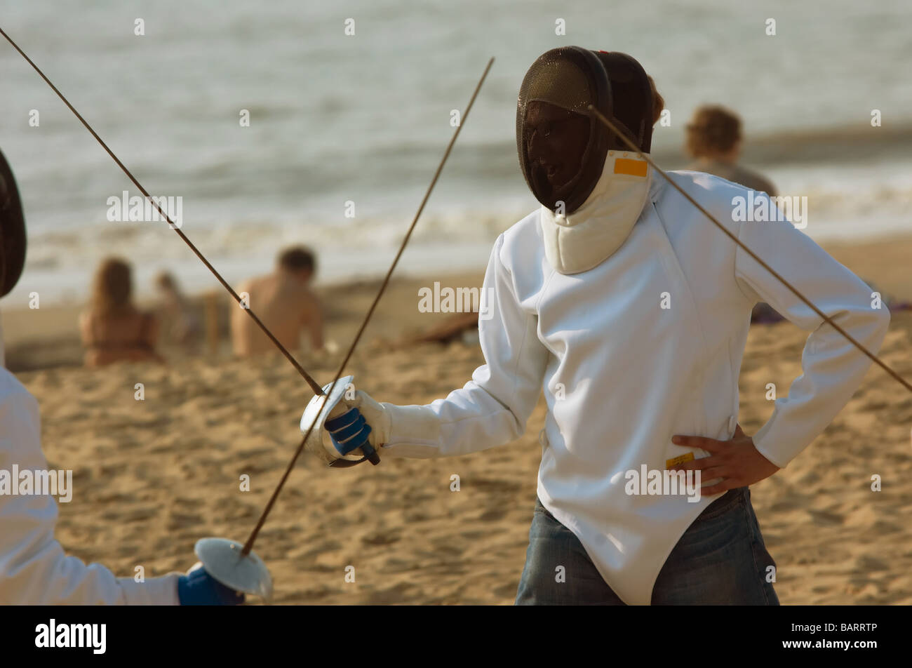 Fencing on the beach Stock Photo - Alamy