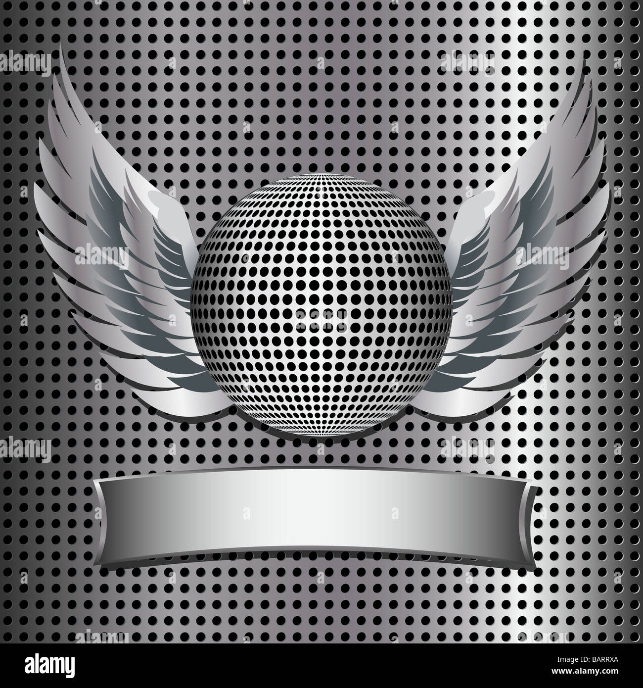metallic disco ball shield on a metal grid Stock Photo - Alamy