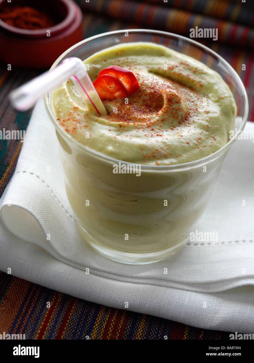 A glass of avocado spice smoothie Stock Photo - Alamy