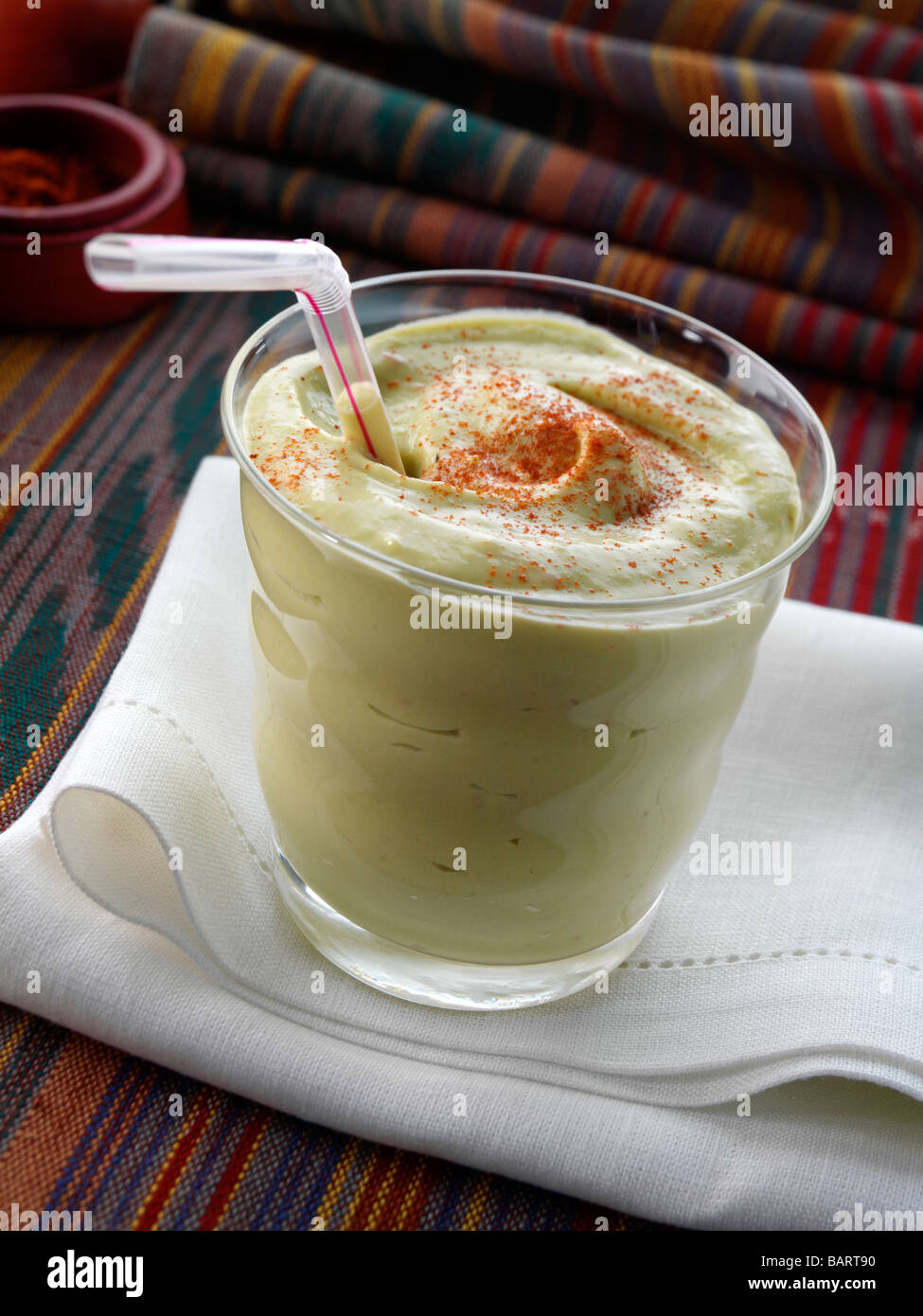 A glass of avocado spice smoothie Stock Photo - Alamy