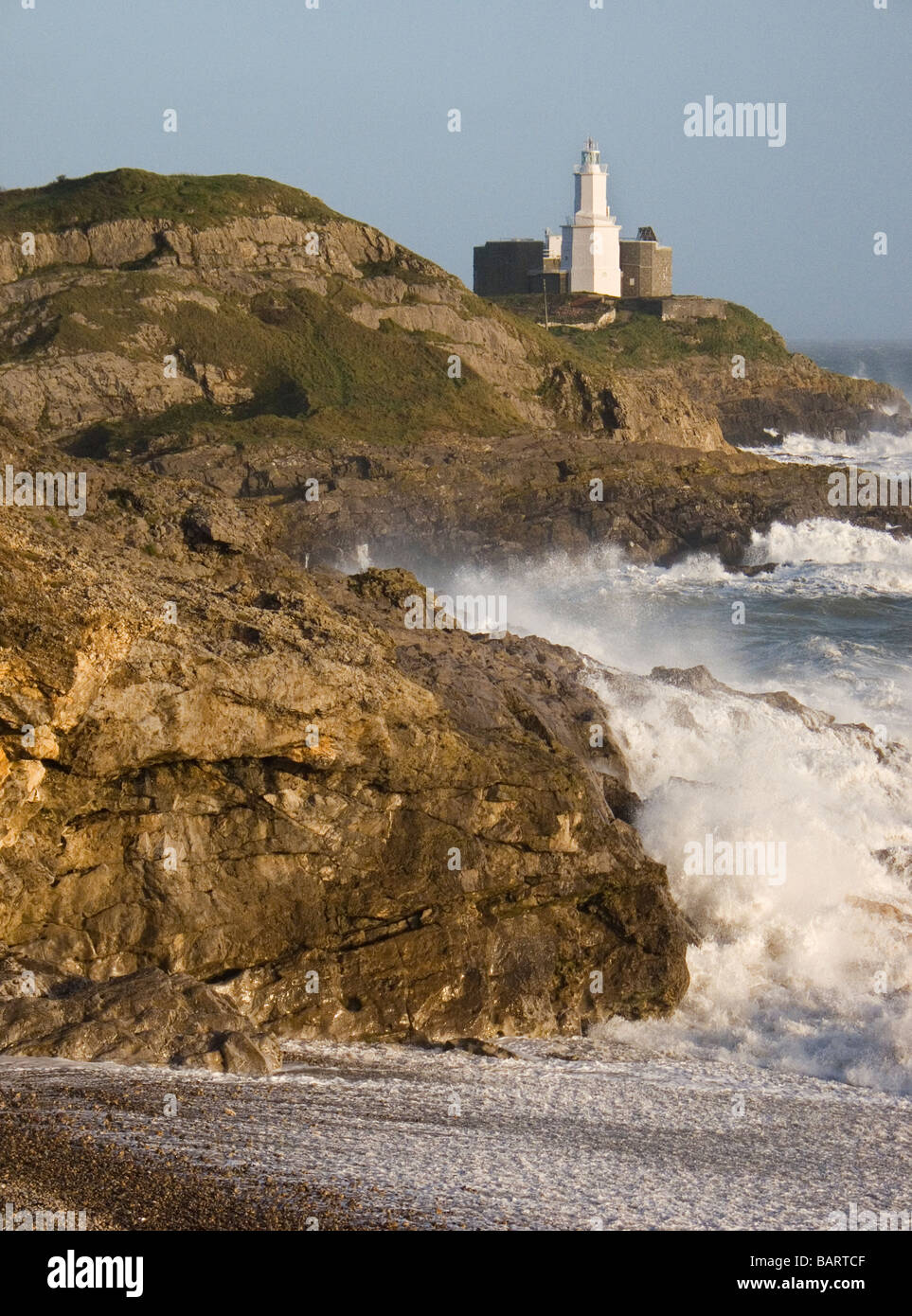 Mumbles lighthouse Gower Stock Photo - Alamy