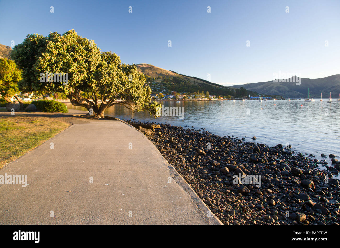 Waterfront Akaroa Banks Peninsula Canterbury South Island New Zealand ...