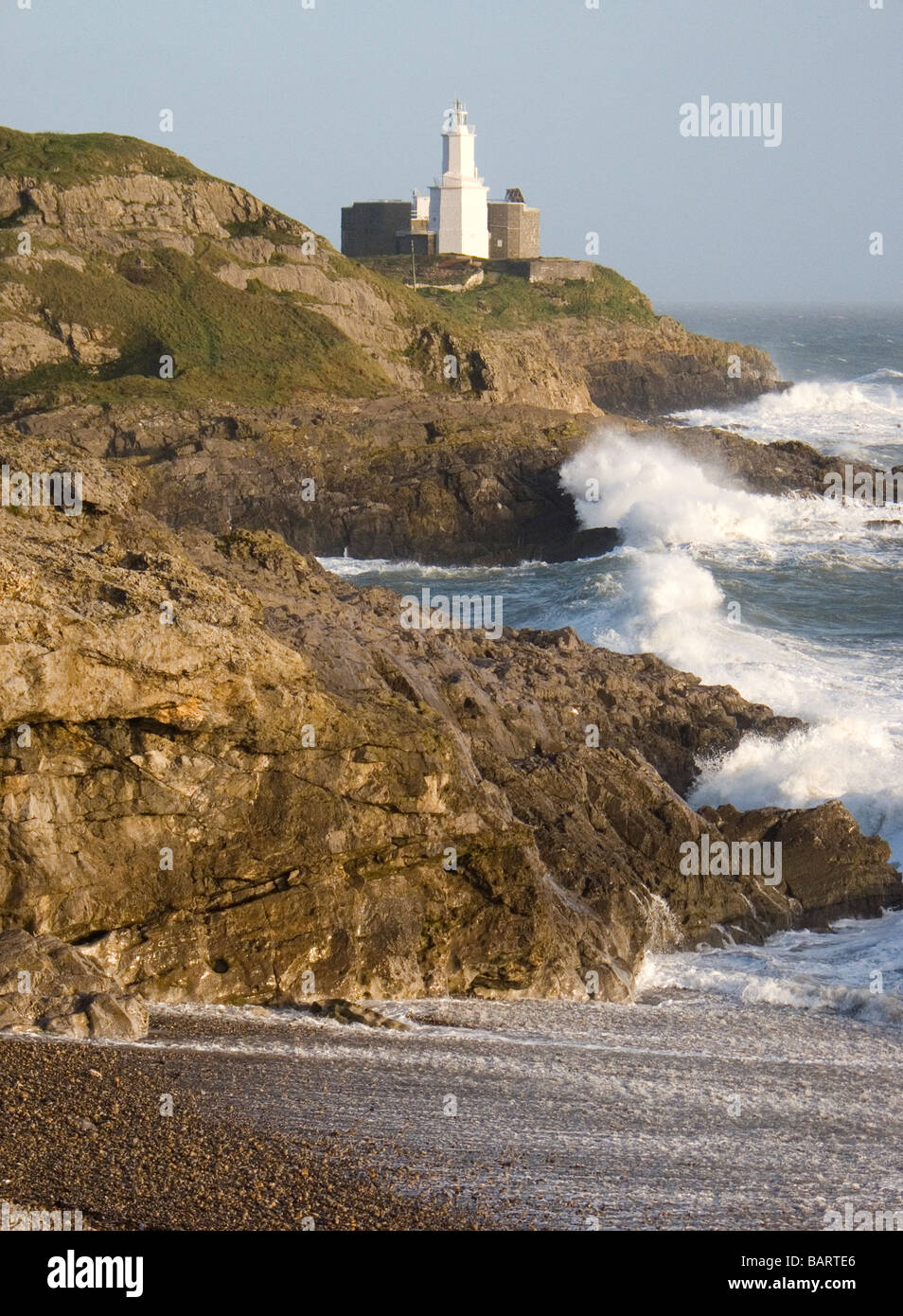 Mumbles lighthouse Gower Stock Photo - Alamy