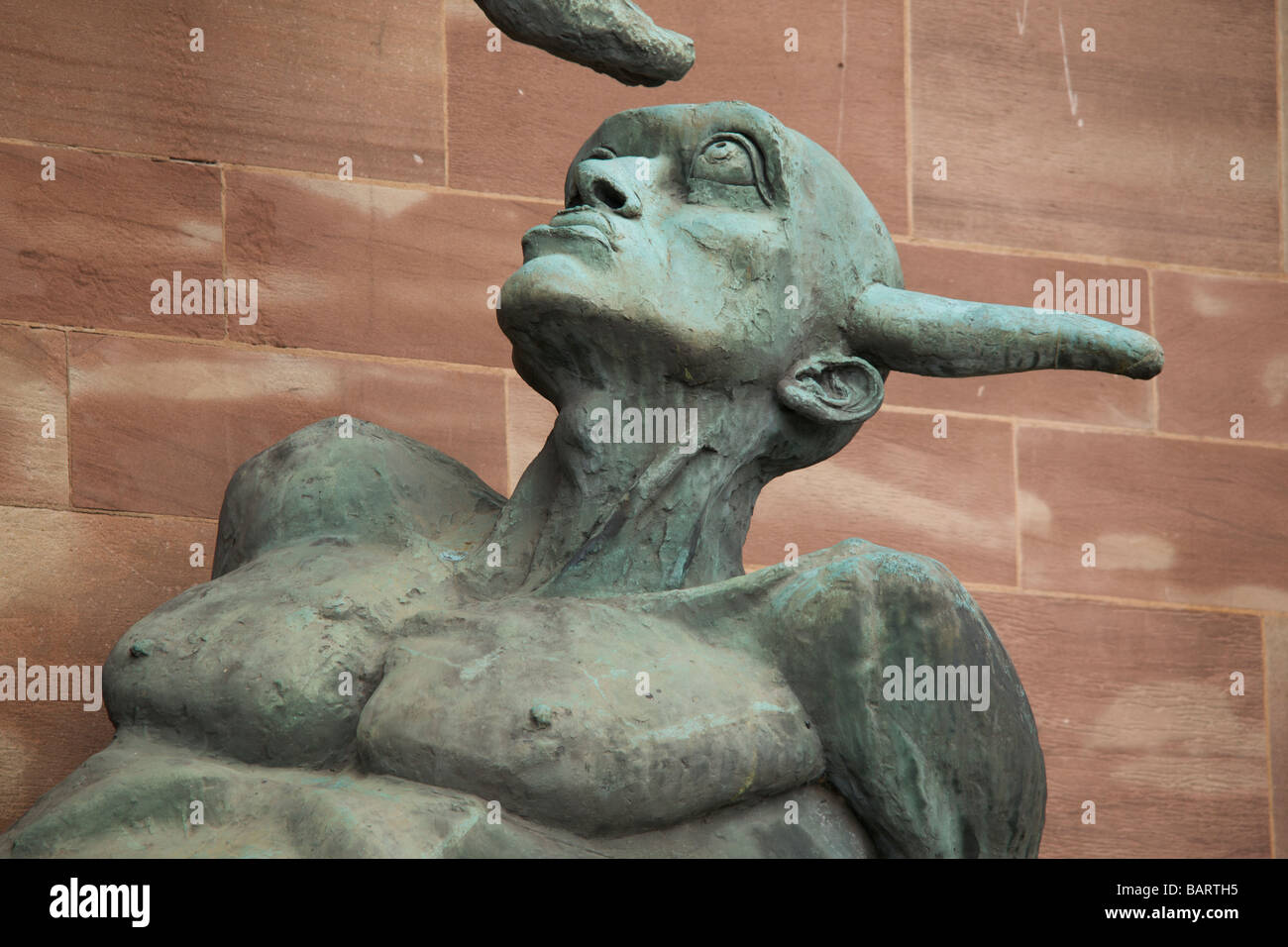Sculpture by Sir Jacob Epstein at Coventry Cathedral, "Saint Michael's ...