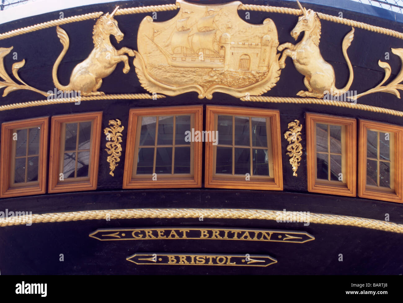 England Bristol SS Great Britain stern Stock Photo - Alamy