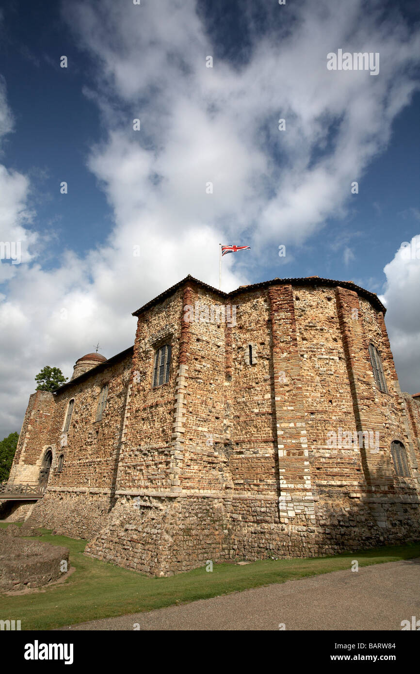 UK Essex Colchester Castle Museum Union Jack Flag Flying Stock Photo ...