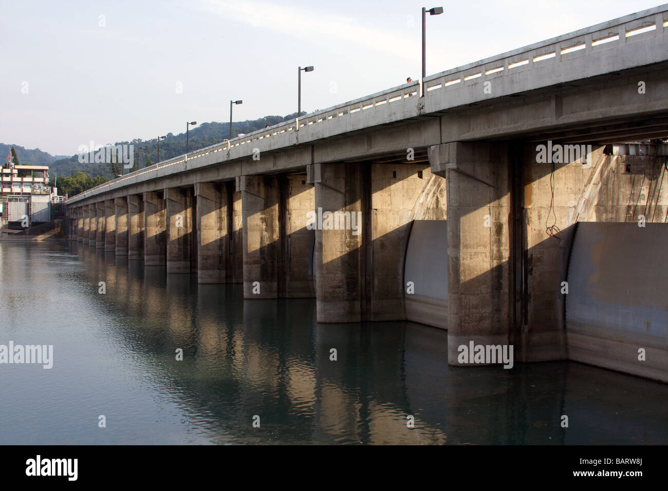 Floodgates, stop gates, Shigang (Shih-Kang) Dam, Shigang District ...