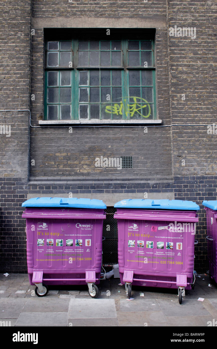 Waste Bins at Brick Lane London May 2009 Stock Photo - Alamy
