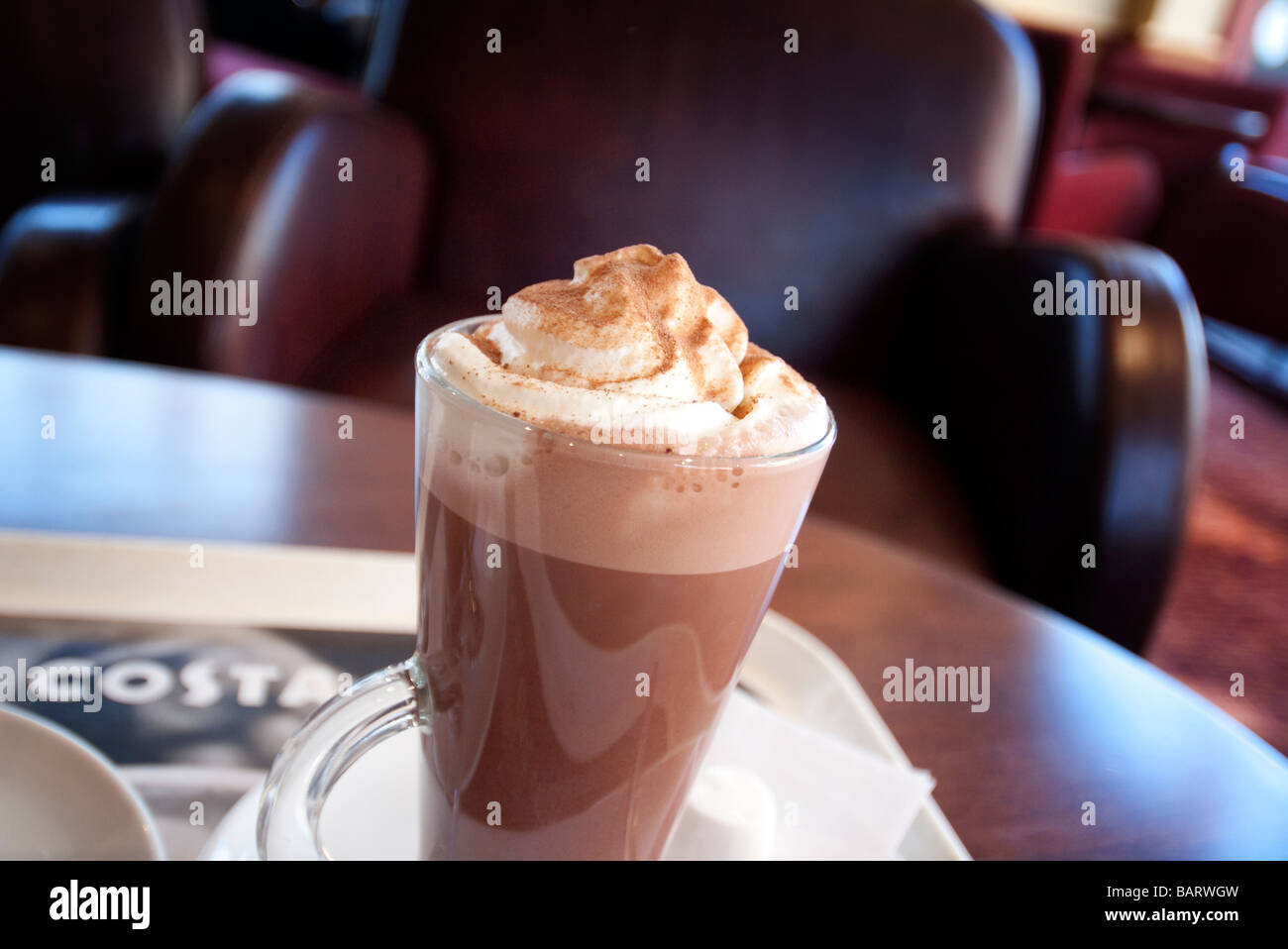 glass of hot chocolate in a cafe Stock Photo - Alamy