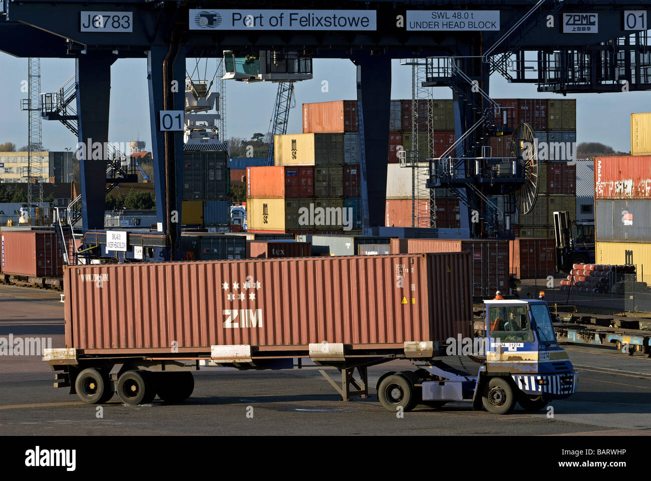 Zim stacked containers hi-res stock photography and images - Alamy