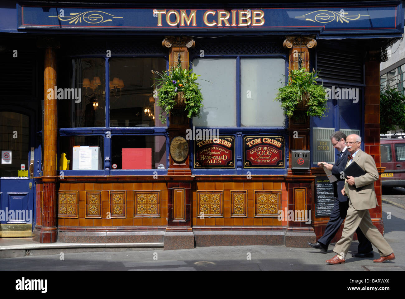 Tom Cribb pub exterior Panton Street Westminster London vertical Stock ...