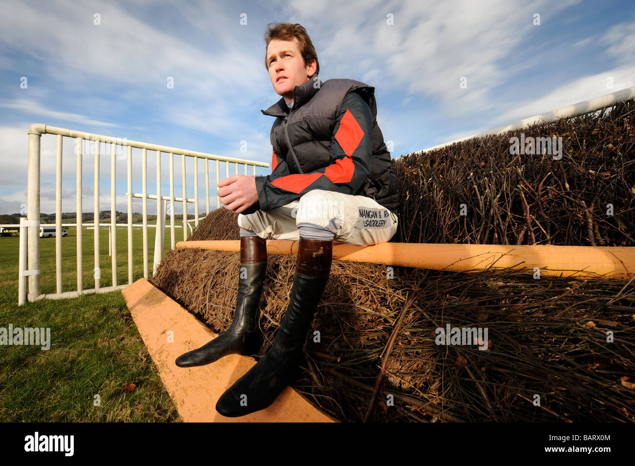 The jockey Joe Tizzard between races at Chepstow racecourse Feb 2008 ...