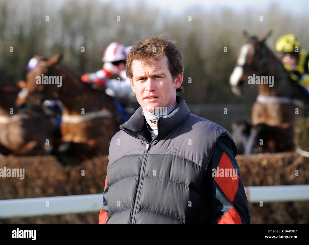 The jockey Joe Tizzard between races at Chepstow racecourse Feb 2008 ...