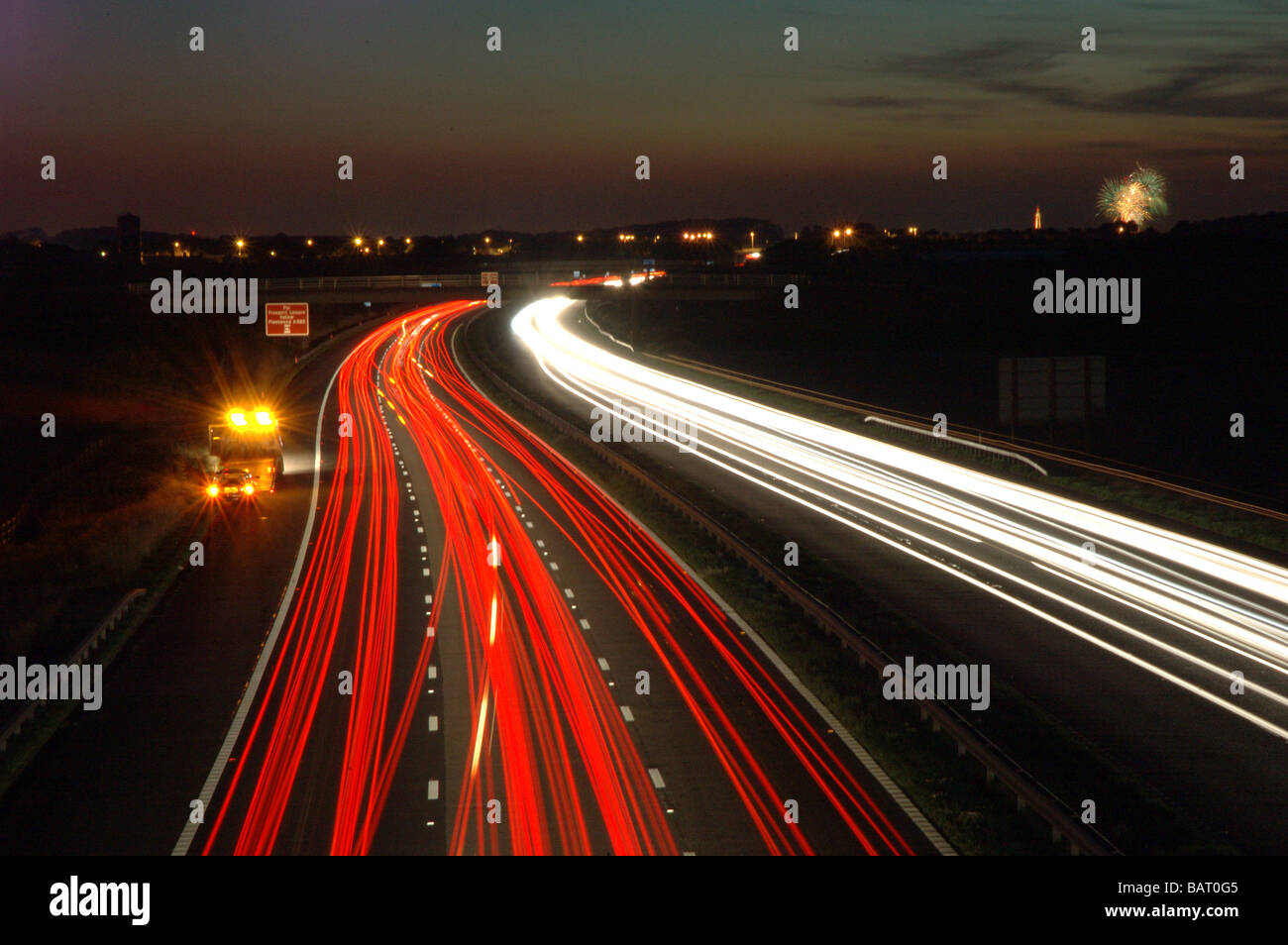 Motorway light trails Stock Photo - Alamy
