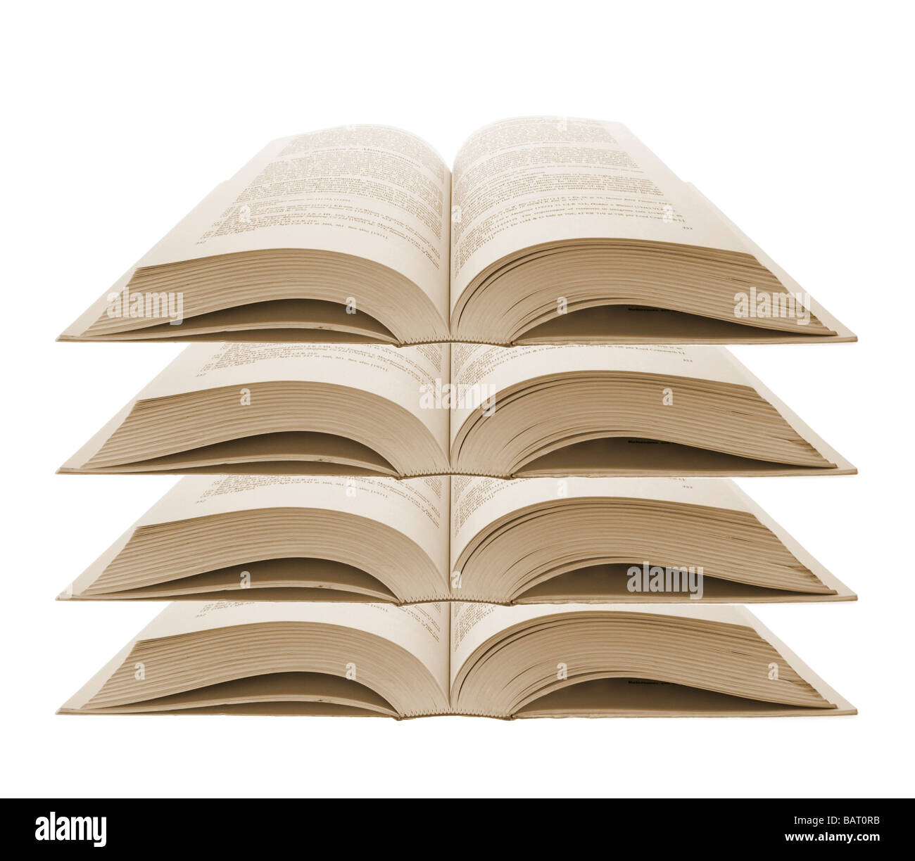 Stack of Open Books Stock Photo - Alamy