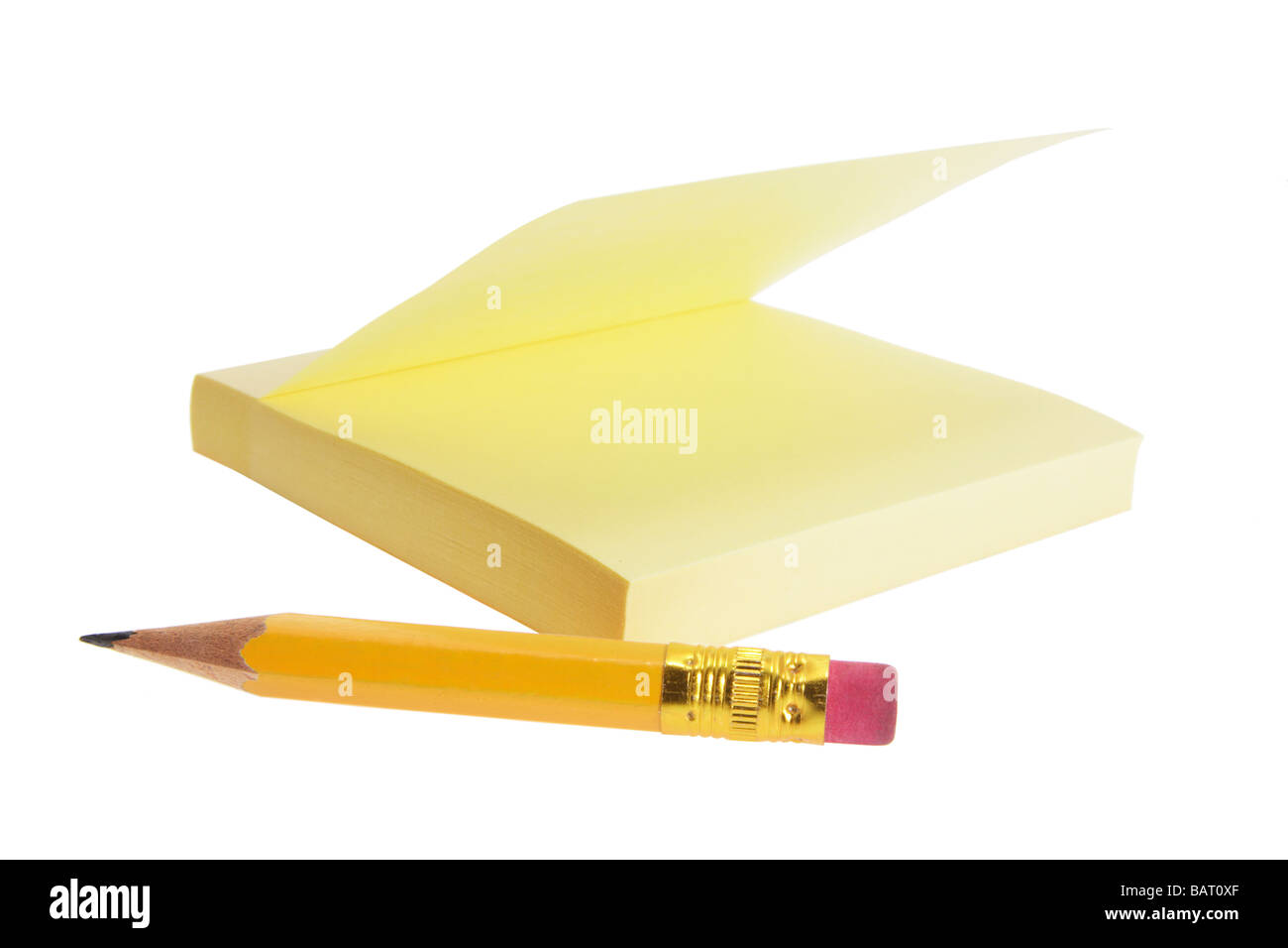 Post It Note Pad and Pencil Stock Photo - Alamy
