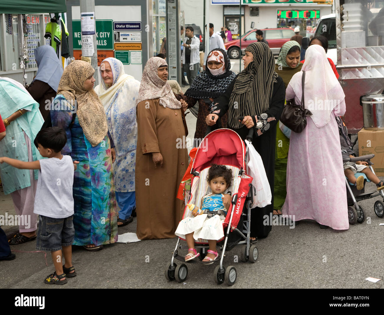 Pakistani neighborhood on Coney Island Avenue in Brooklyn NY during the ...