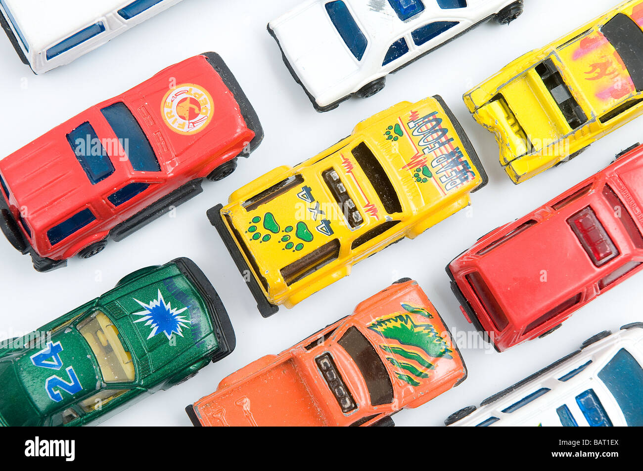 great traffic. some model cars on the table Stock Photo - Alamy
