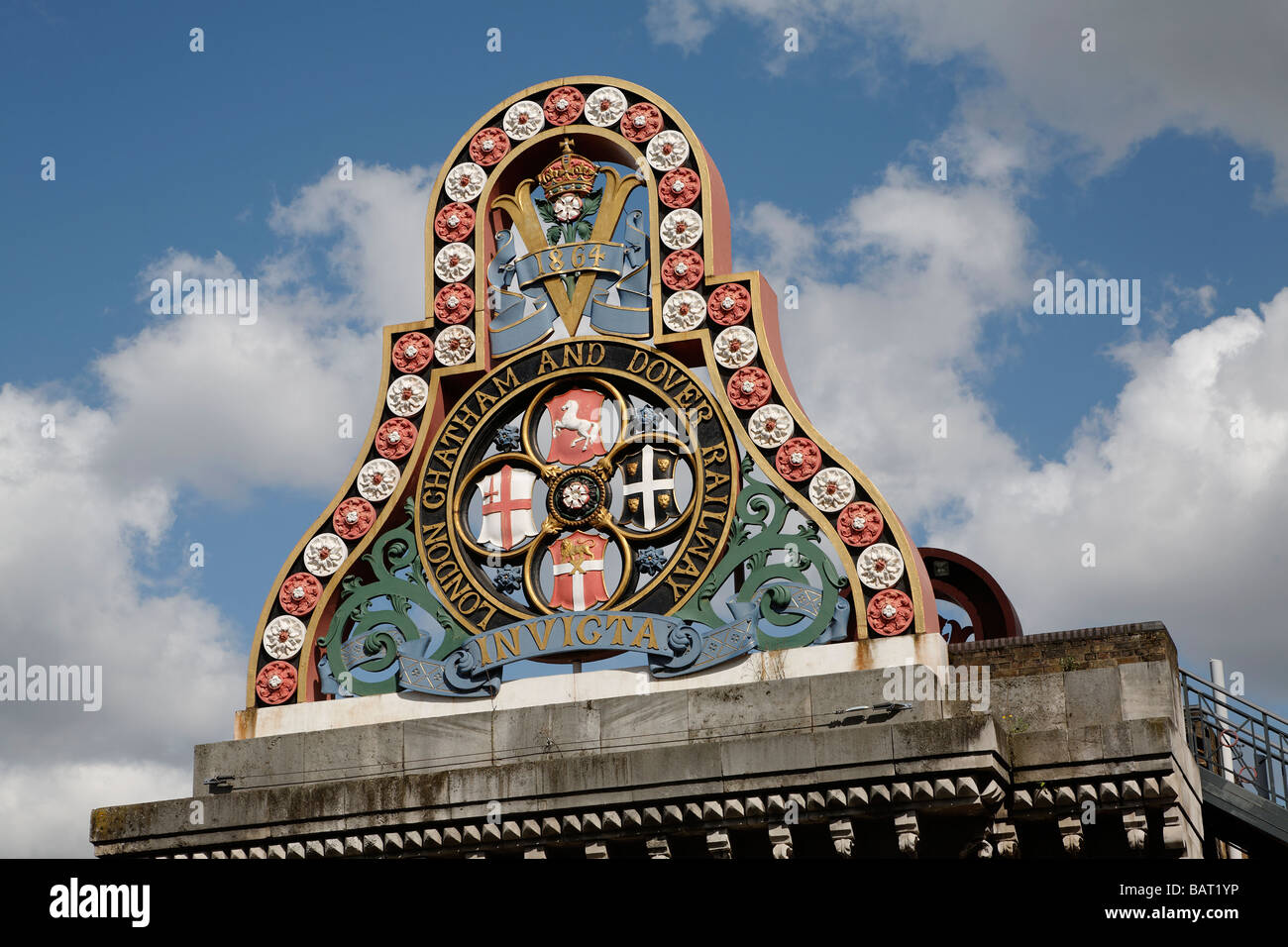 London Chatham and Dover railway Invicta crest Blackfriars bridge ...