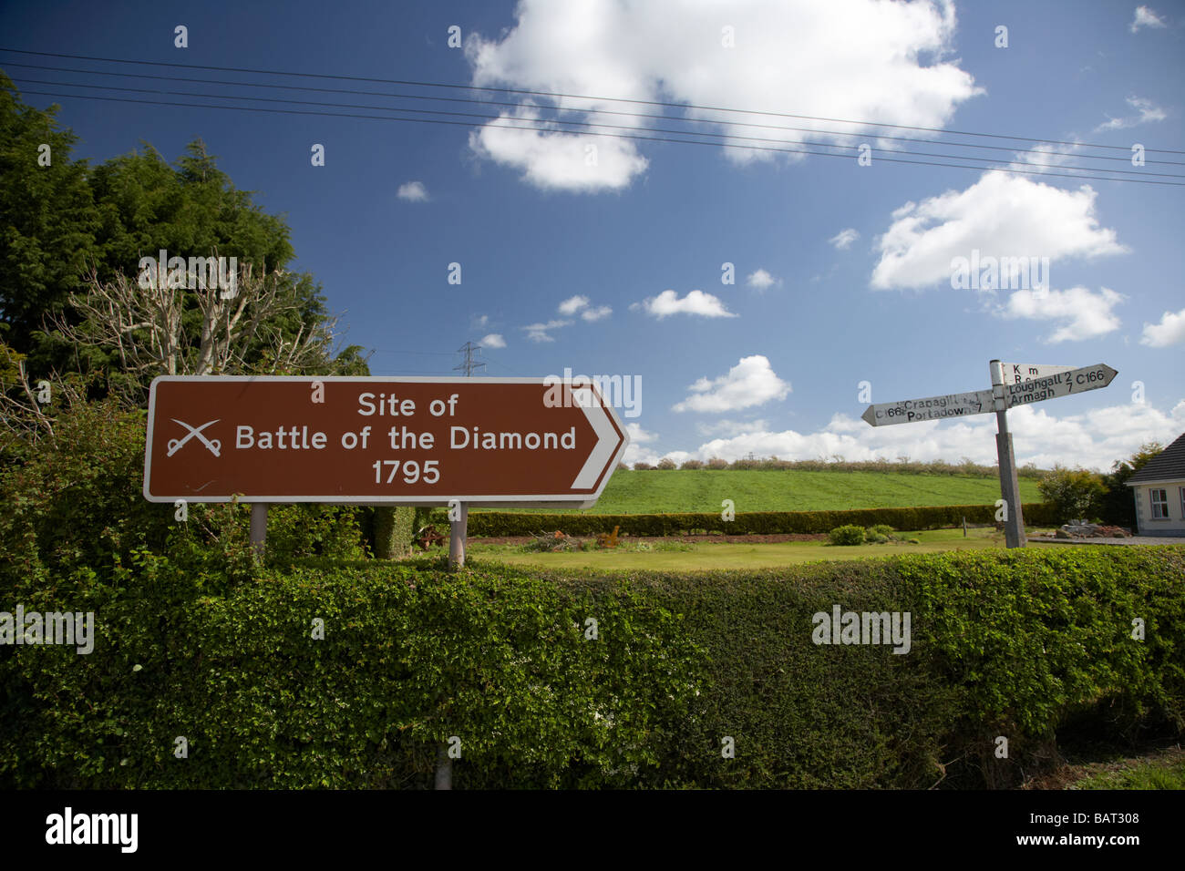 sign for the Battle of the Diamond site loughgall county armagh ...