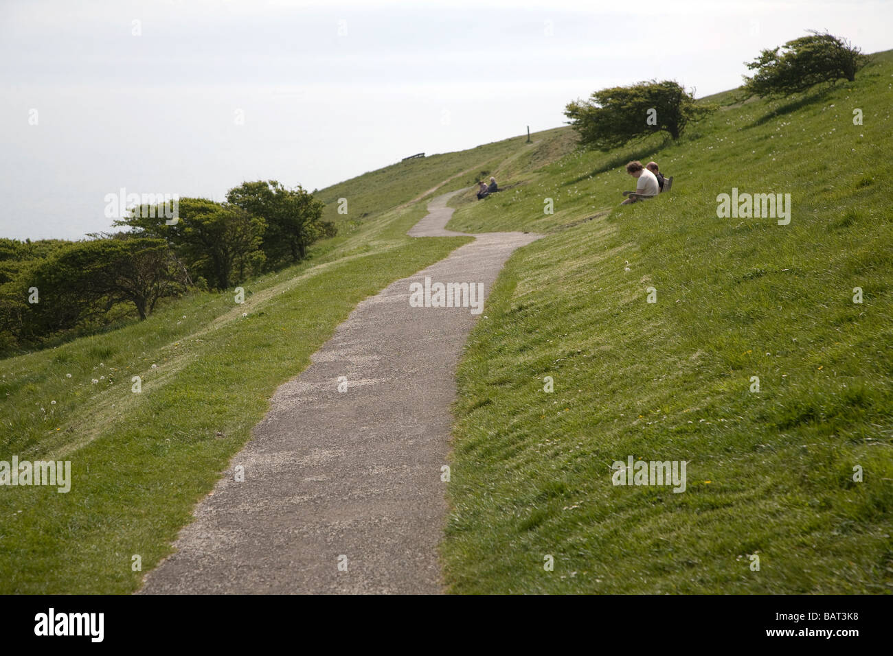Footpath erosion from tourist pressure South Downs near Eastbourne ...