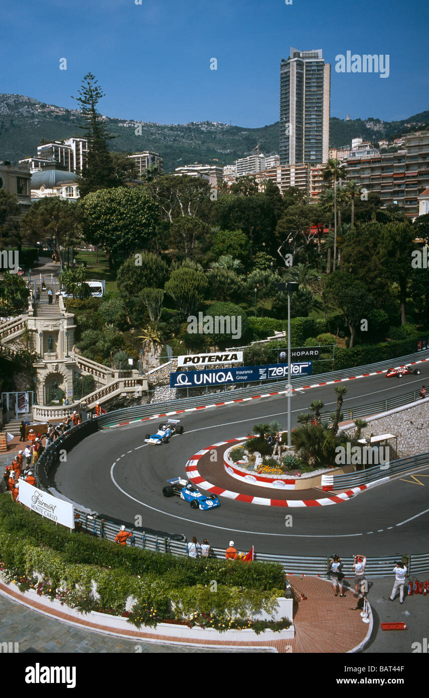 Formula one Cars going round the famous hairpin bend at the Monaco ... Formula one Cars going round the famous hairpin bend at the Monaco ...