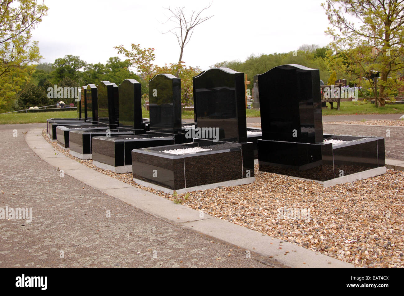 Headstones in Islington cemetery, London, England, Uk Stock Photo - Alamy