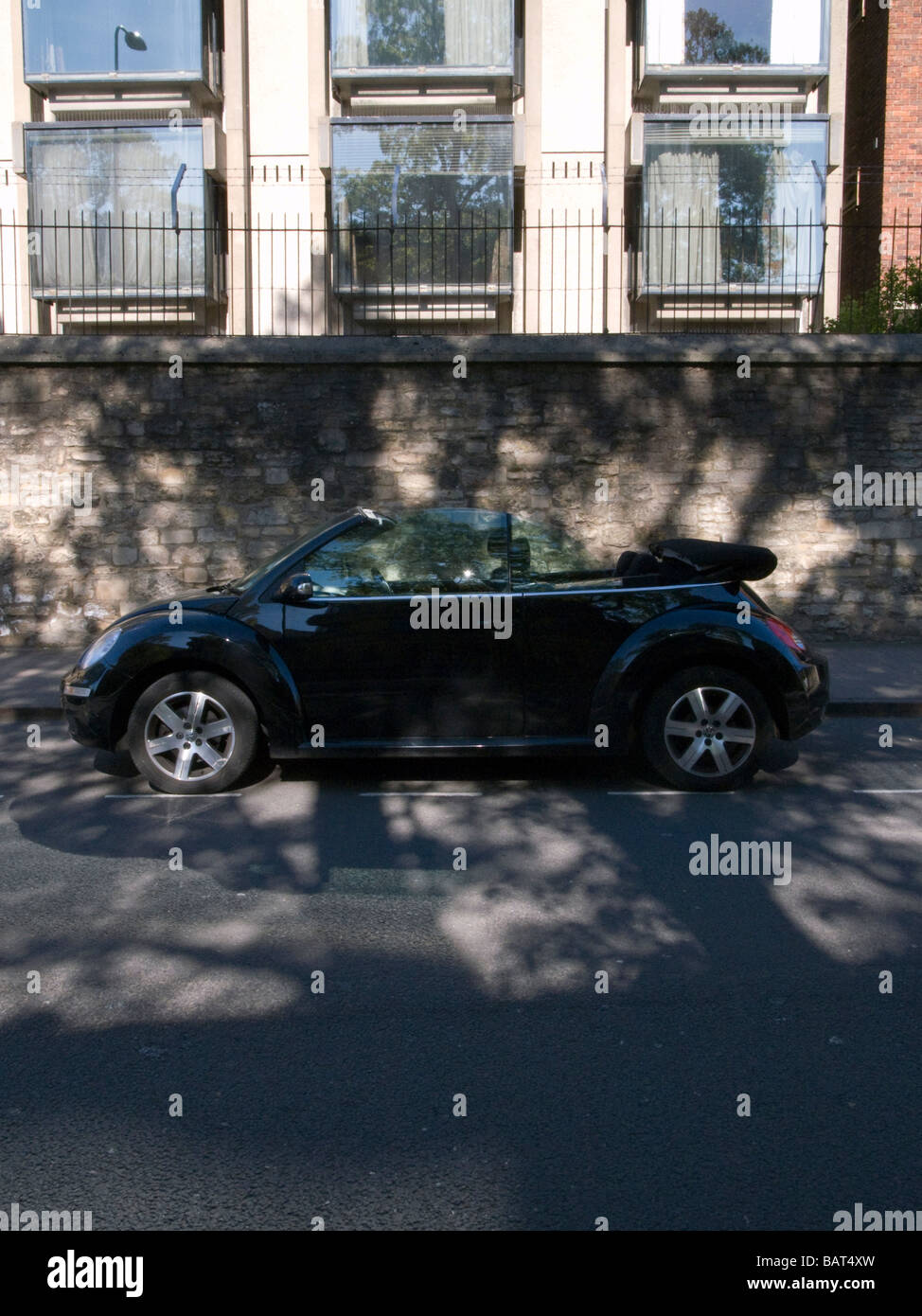 Black Volkswagen Beetle Convertable Car Parked in the Street Stock ...