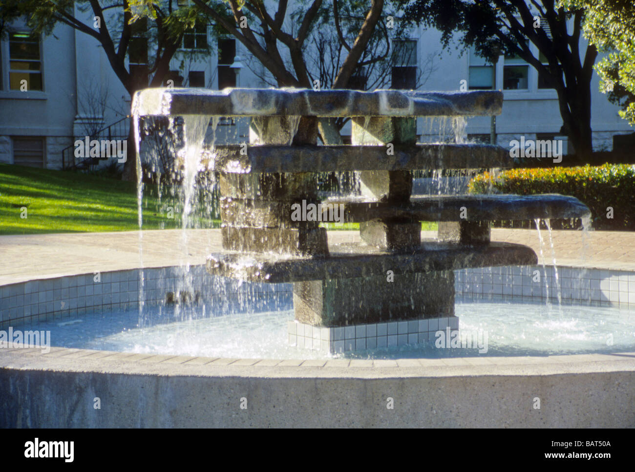 Fountain water spray decorate landscape park art action drop Stock ...