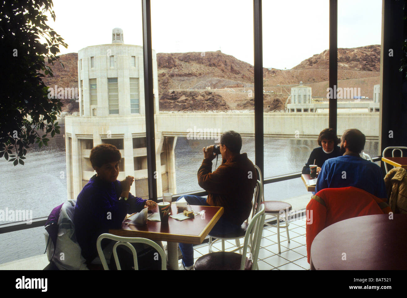 Intake tower water Hoover Dam Nevada visitor center view desert flood ...