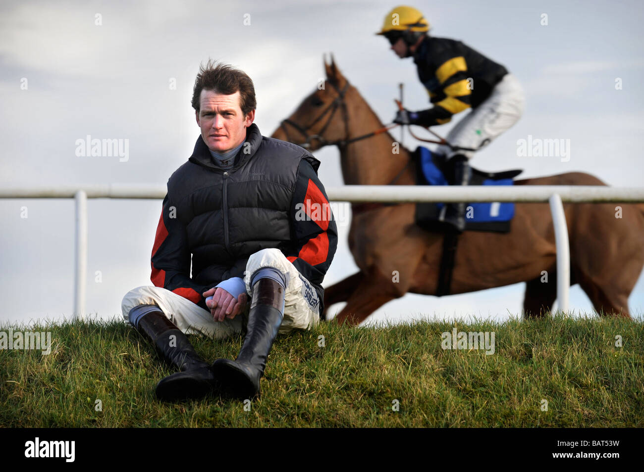 The jockey Joe Tizzard between races at Chepstow racecourse Feb 2008 ...