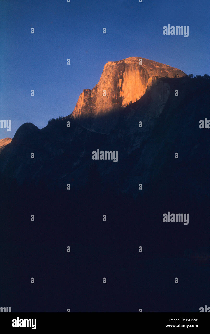Yosemite National Park Half Dome sunset Sierra Stock Photo - Alamy