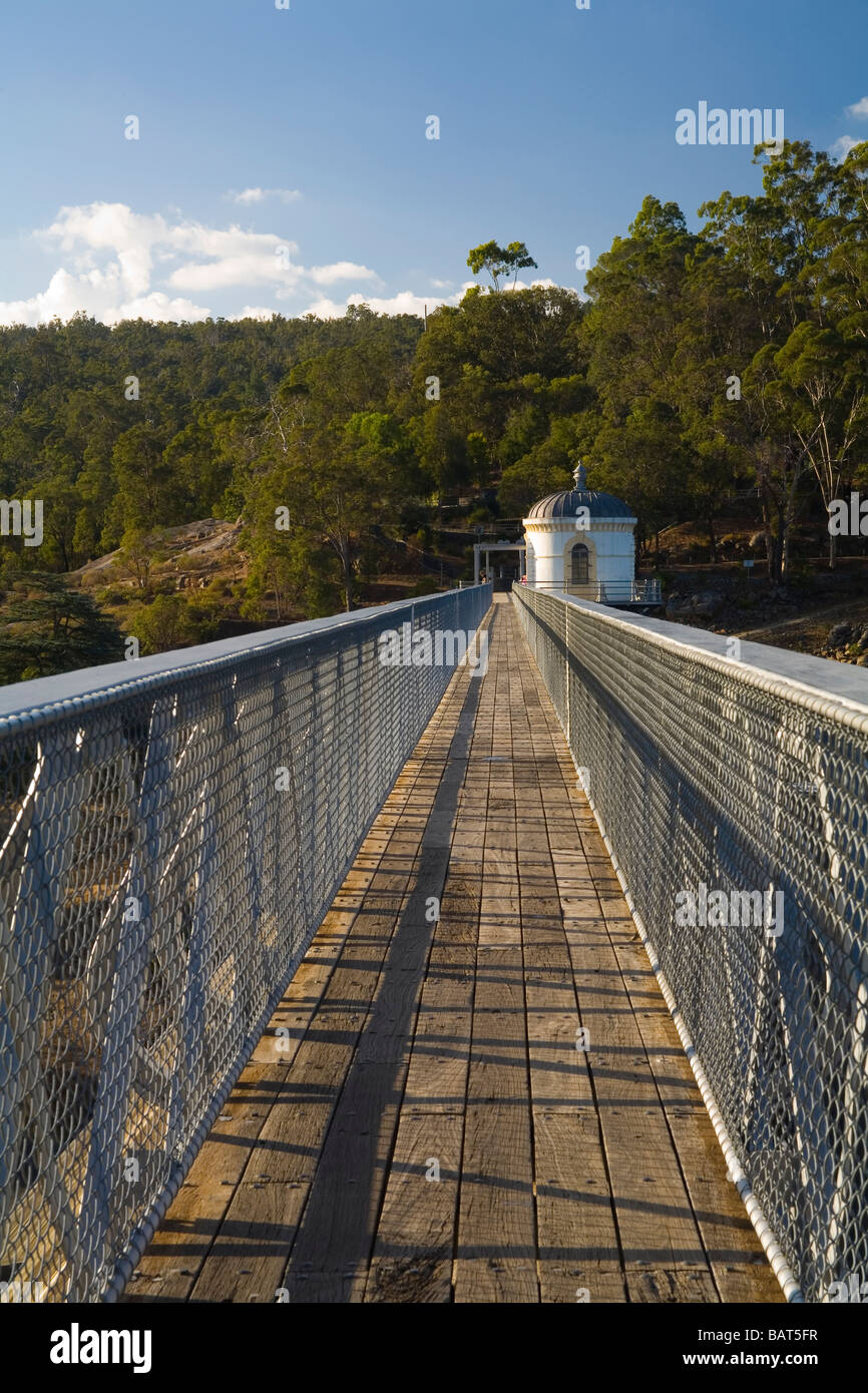 Walkway across the top of historic Mundaring Weir Perth Western ...