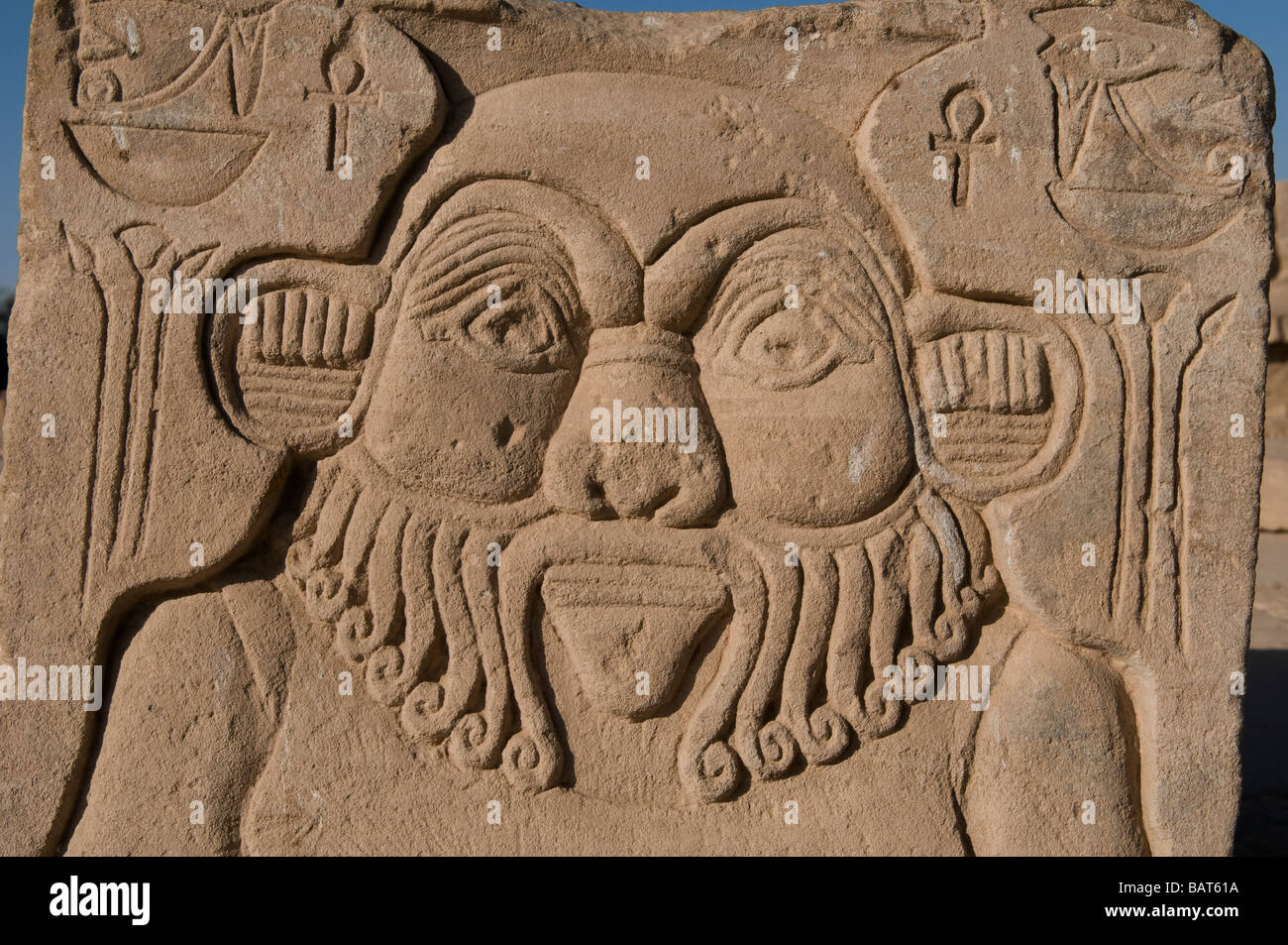 Relief depicting Bes an ancient Egyptian deity protector of households ...