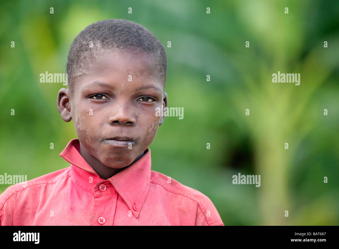 Boy in Rural Mozambique with nice green background Stock Photo - Alamy