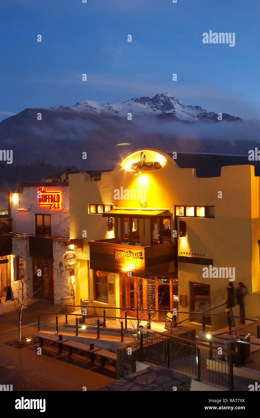 Bars at Night Brecon Street Queenstown South Island New Zealand Stock ...