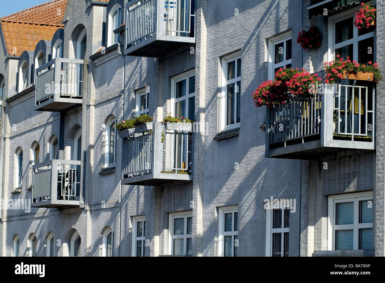 Windows of apartment building Stock Photo - Alamy