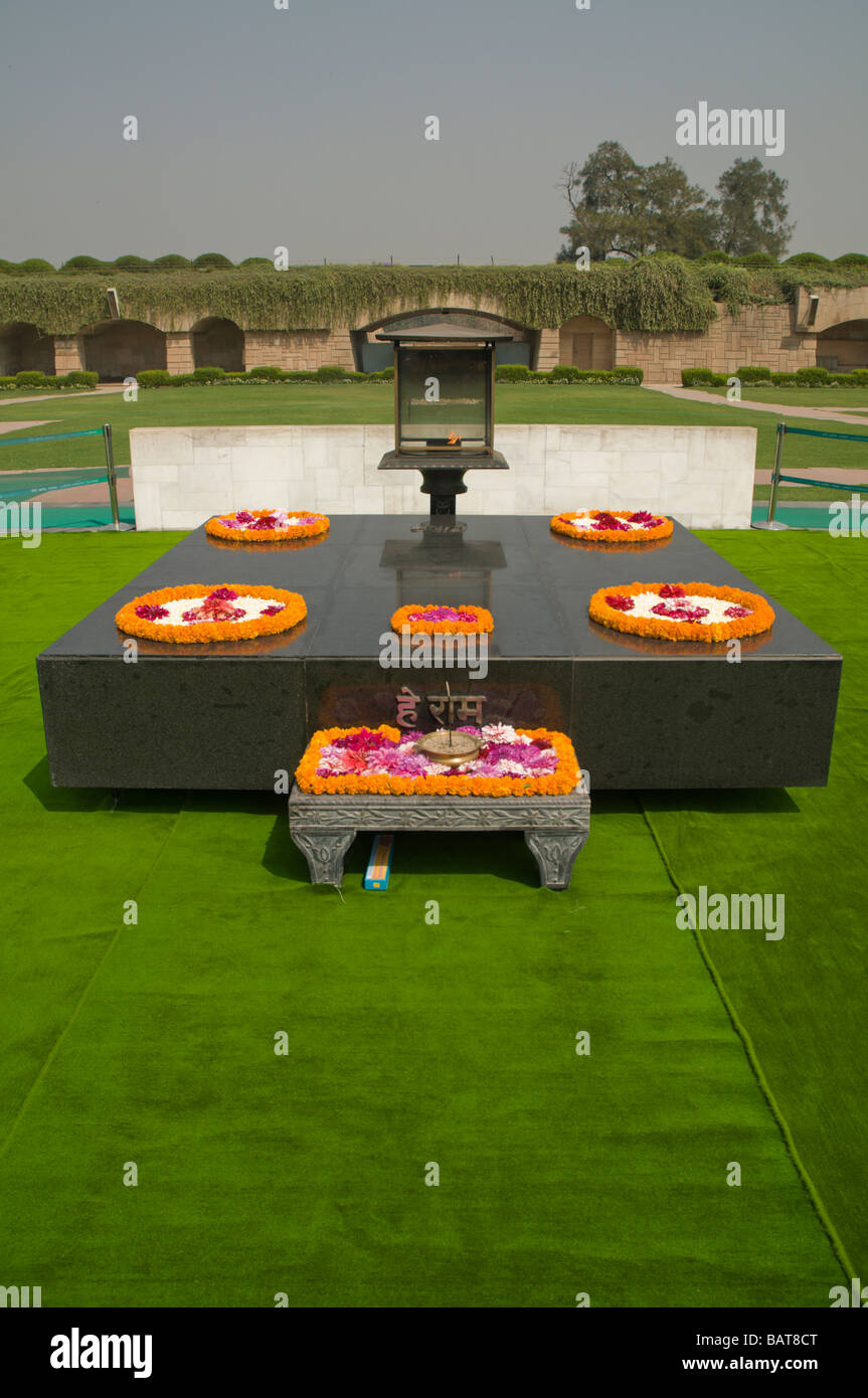 Raj Ghat, Delhi. Gandhi memorial and site of cremation Stock Photo - Alamy