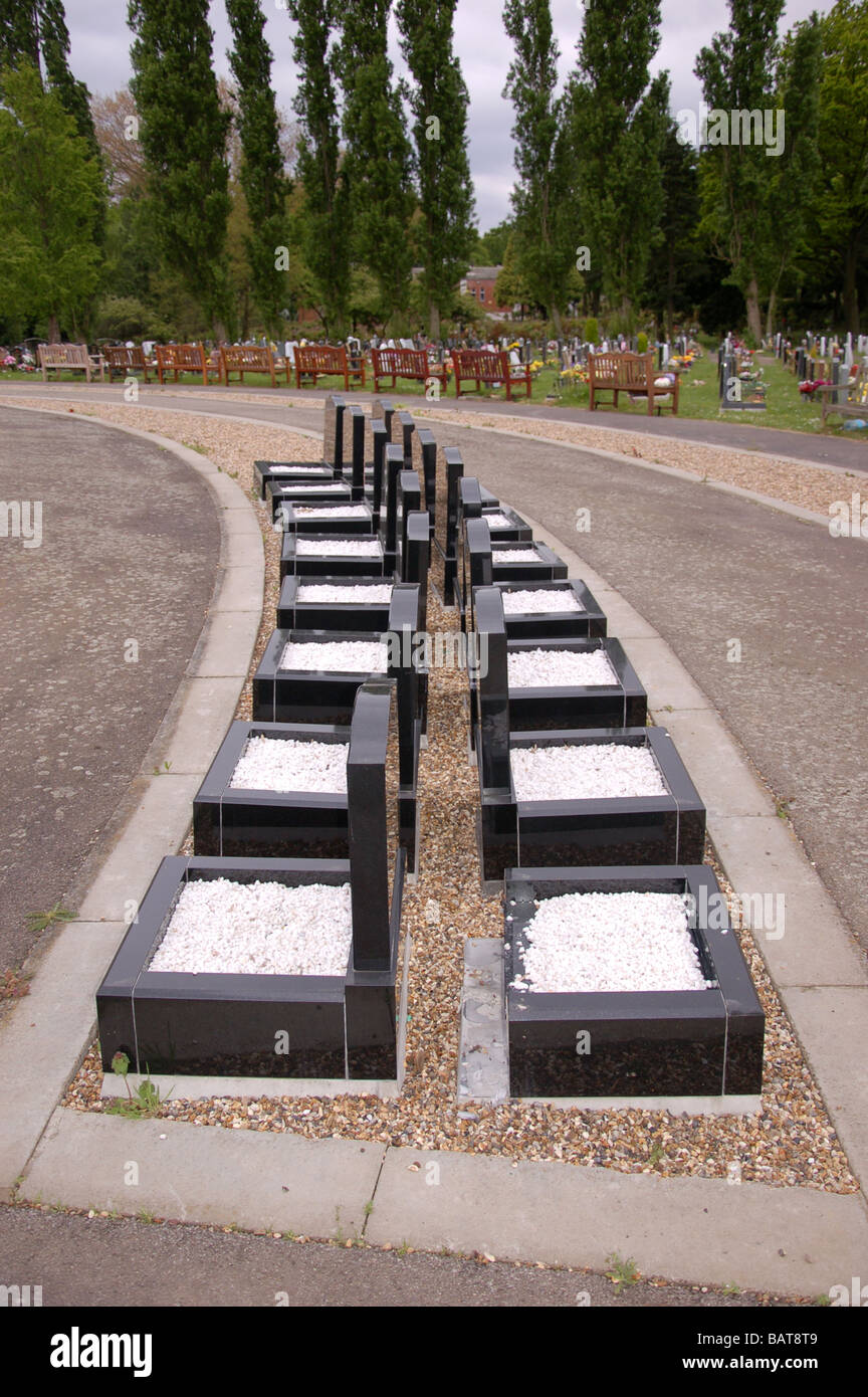 Headstones in Islington cemetery, London, England, Uk Stock Photo - Alamy