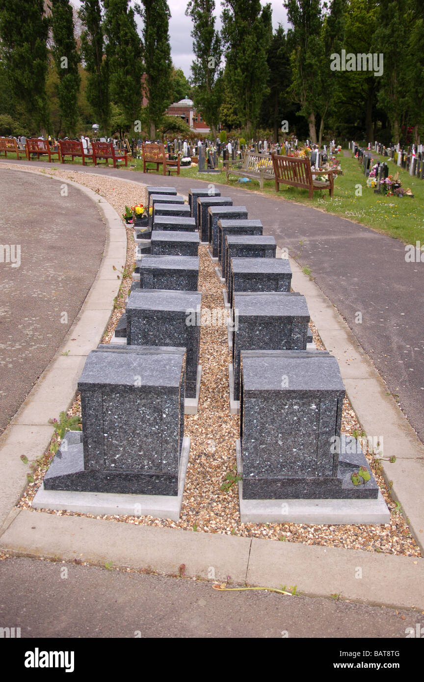 Headstones in Islington cemetery, London, England, Uk Stock Photo - Alamy