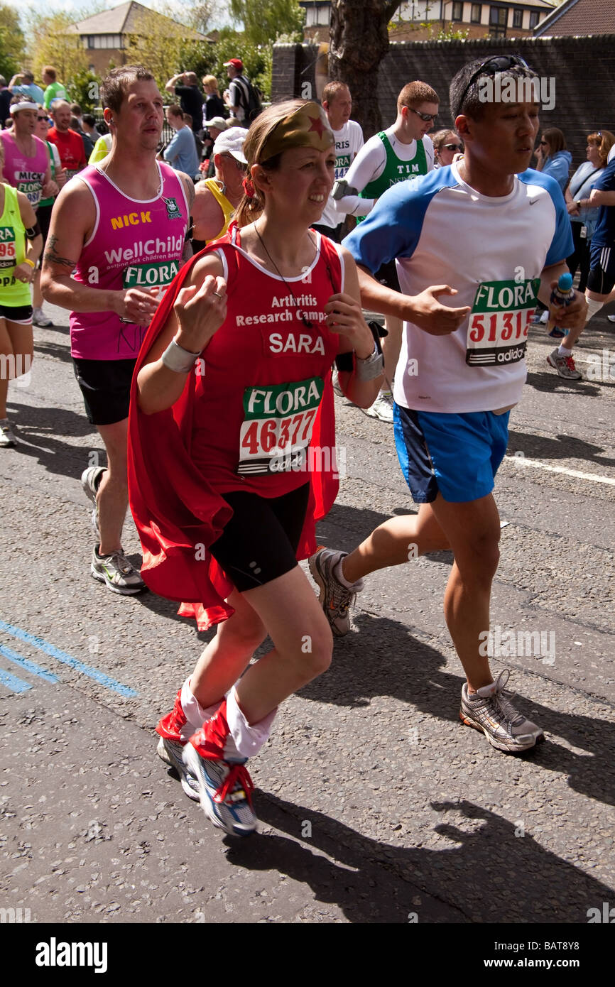 Fancy dress runner on the Flora London Marathon 2009 at Mudchute mile ...