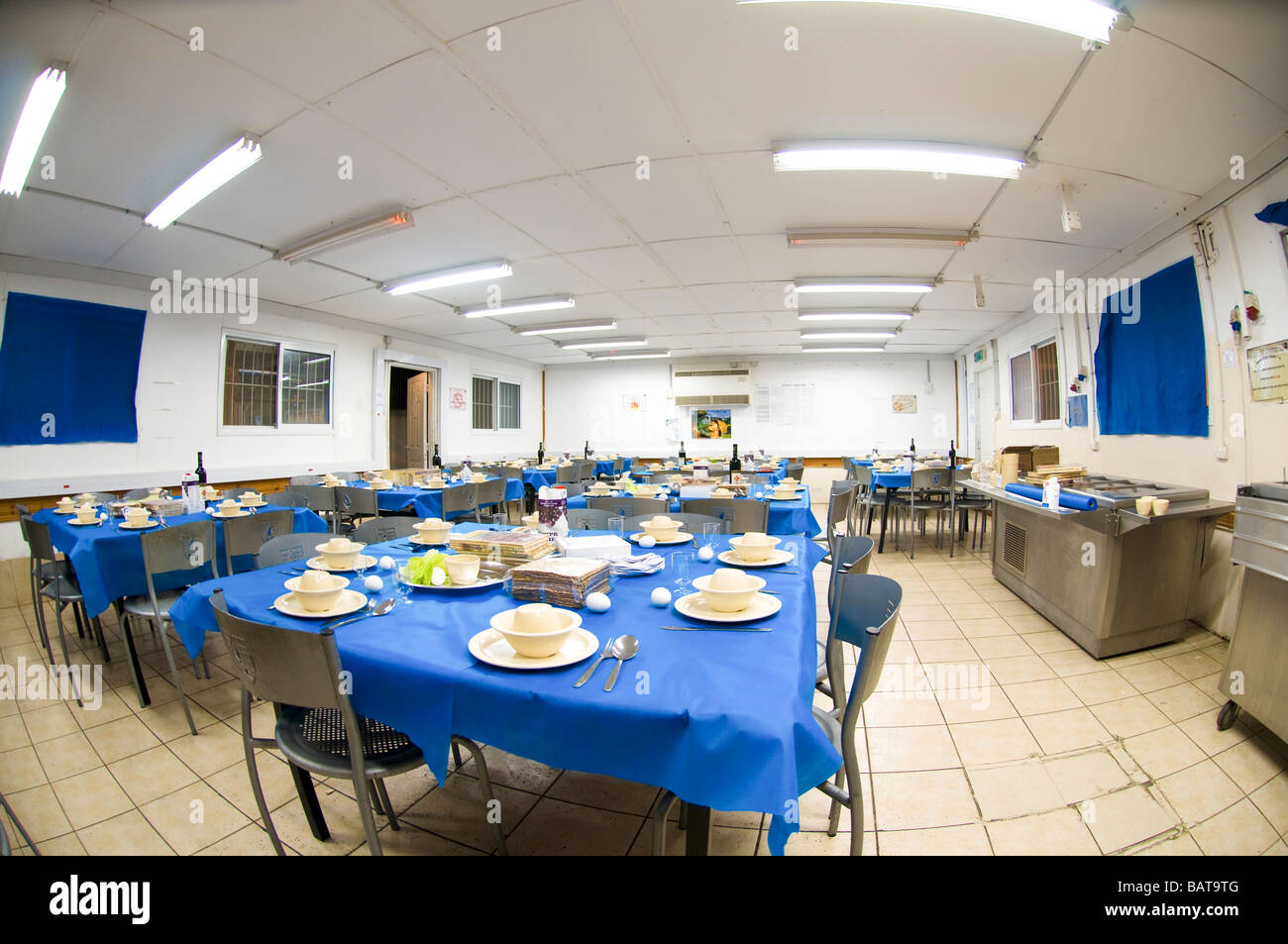 Israel Army Base Tables set for the traditional Passover Seder meal ...
